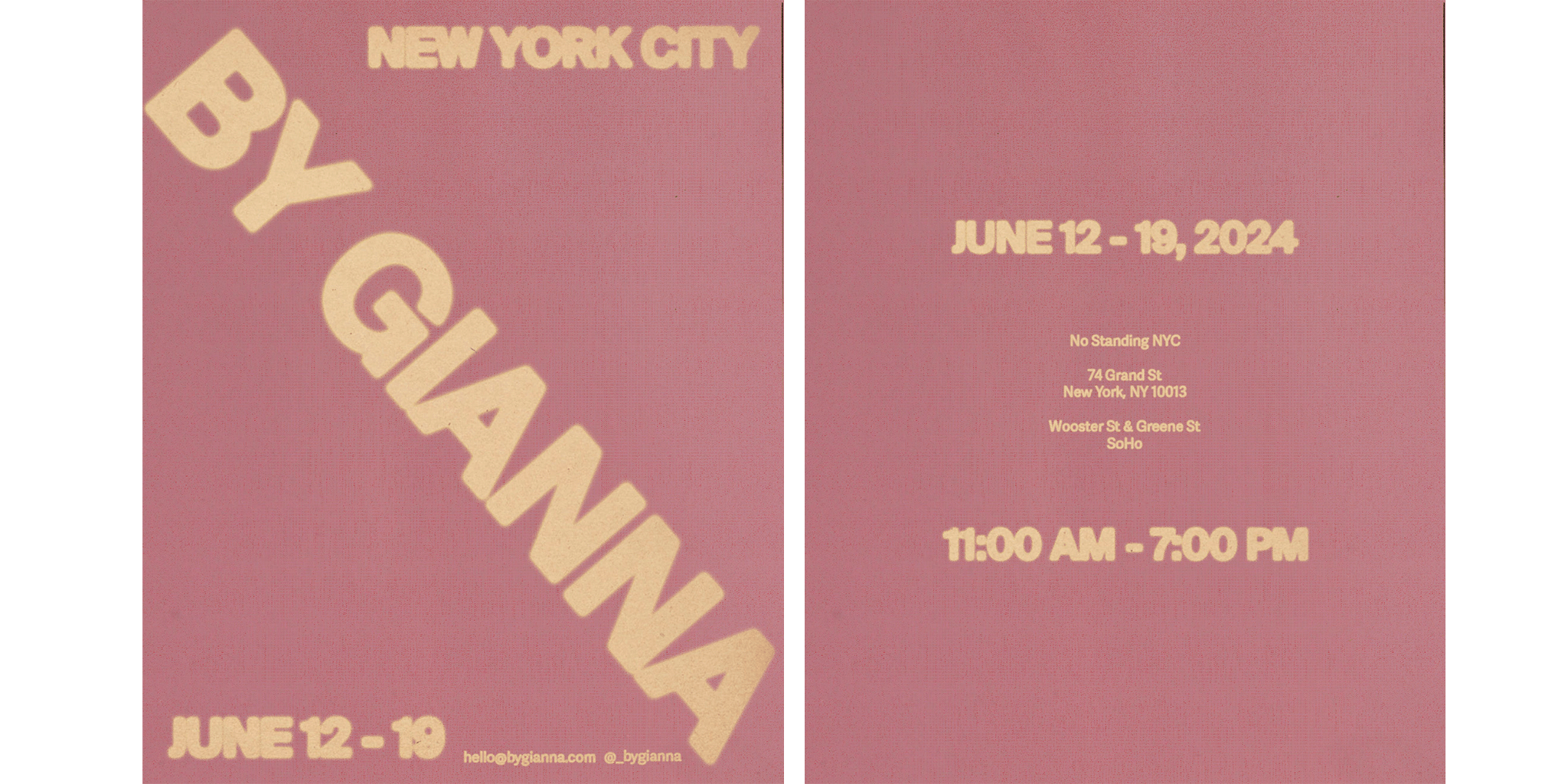 NEW YORK POP UP – BY GIANNA